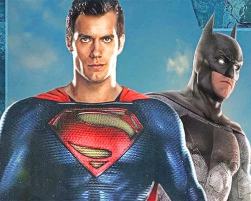 Justice League Superman and Batman - Paint By Number - Num Paint Kit