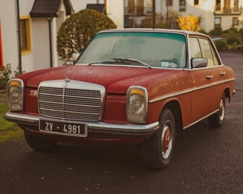 Old Red Mercedes Benz - Cars Paint By Numbers - Num Paint Kit