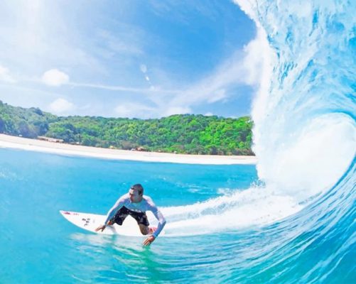 Surfing Sport In Summer - Paint By Numbers - Num Paint Kit