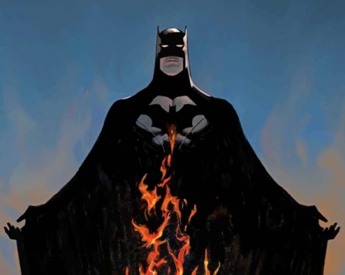 Batman In Flames - Cartoons Paint By Numbers - Num Paint Kit