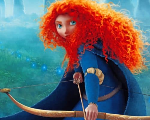 Merida Brave Cartoon Hero - Paint By Numbers - Num Paint Kit