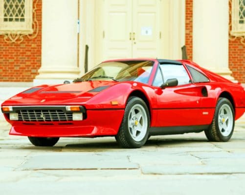 Old Red Ferrari 308 - Paint By Numbers - Num Paint Kit