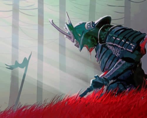 Animated Samurai Warrior - Paint By Numbers - Num Paint Kit