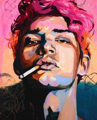 Smoking Boy Art - Pop Arts Paint By Numbers - Num Paint Kit