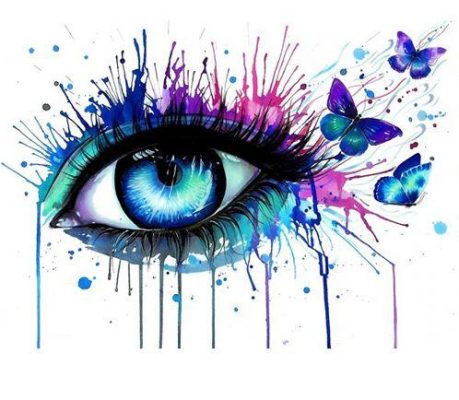 Eyes Tear Butterflies - Paint By Number - Num Paint Kit