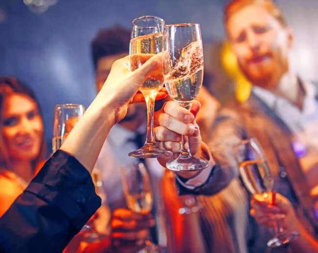 Cheers In A Party - Drinks Paint By Number - Paint by numbers