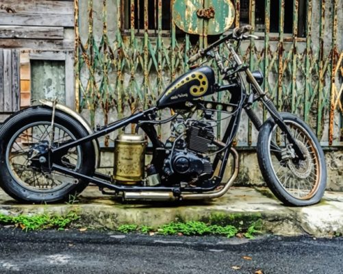 Rusty Old Harley Davidson - Paint By Numbers - Num Paint Kit