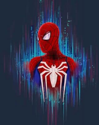 Spider man Splatter - Paint By Numbers - Num Paint Kit