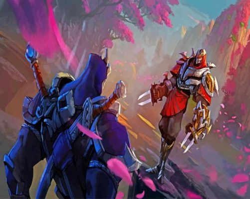Shen And Zed League Of Legends - Paint By Number - Num Paint Kit