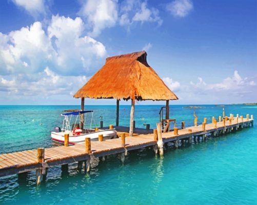 Cancun Beach Mexico - Paint By Number - Num Paint Kit