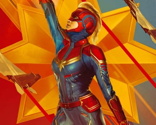 Captain Marvel - Paint By Number - Num Paint Kit