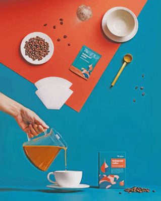 Aesthetic Coffee Illustration - Paint By Number - Num Paint Kit