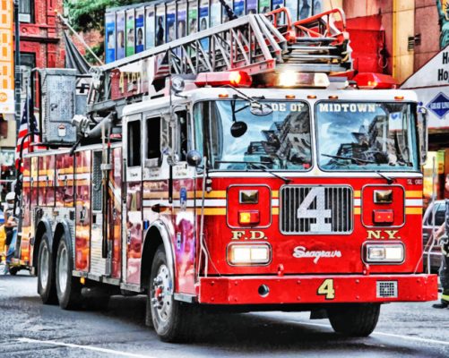 Aesthetic Fire Truck - Paint By Number - Num Paint Kit