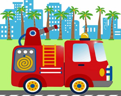 Fire Engine - Paint By Number - Num Paint Kit