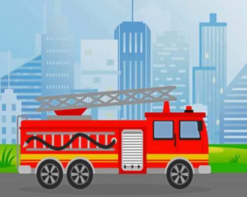 Fire Truck - Paint By Number - Num Paint Kit
