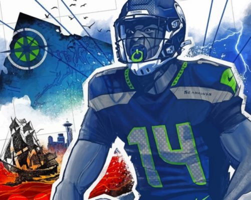 Seahawks Player - Paint By Number - Num Paint Kit