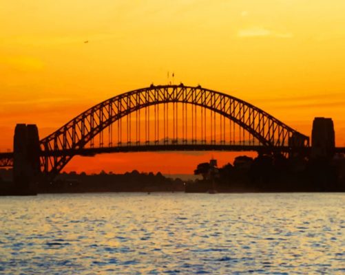 Sydney Harbour Bridge Silhouette Sunset - Paint By Number - Num Paint Kit