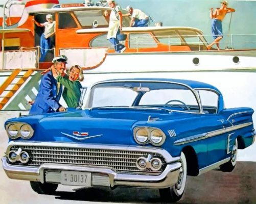 Chevrolet Impala 1958 - Paint By Number - Num Paint Kit