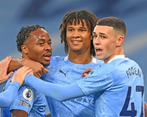 Man City Football Players - Paint By Number - Num Paint Kit