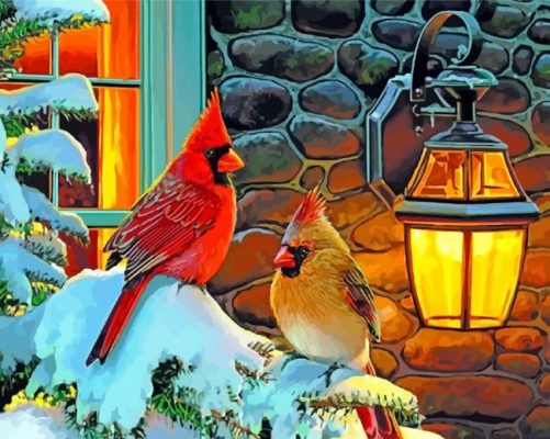 Aesthetic Cardinals - Paint By Number - Num Paint Kit