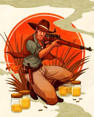 Cowboy Sniper - Paint By Number - Num Paint Kit