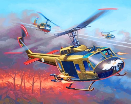 Bell UH1 Iroquois - Paint By Number - Num Paint Kit