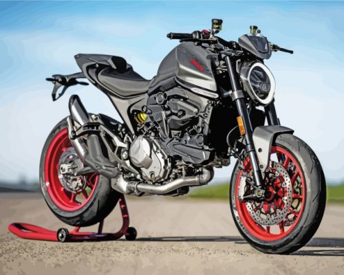 Cool Black Ducati - Paint By Number - Num Paint Kit