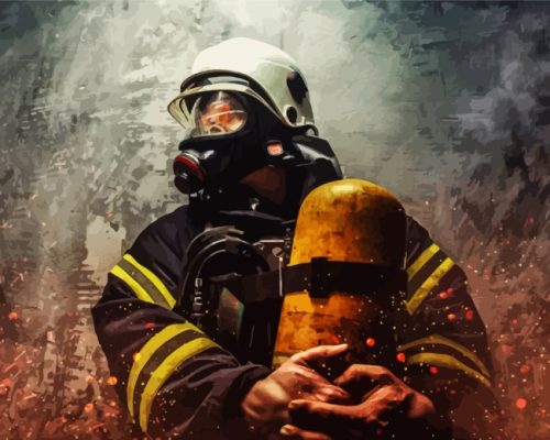 Cool Firefighter - Paint By Number - Num Paint Kit