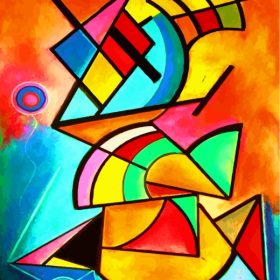 Geometric Cubism Abstract Art - Paint By Number - Num Paint Kit