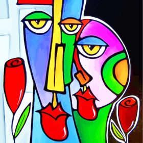 Geometric Cubism Abstract Art - Paint By Number - Num Paint Kit