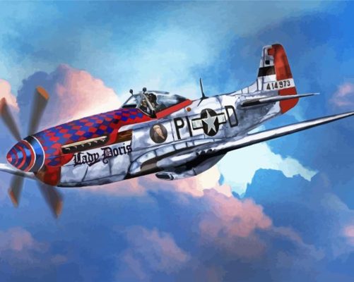 P52 Mustang Airplane - Paint By Number - Num Paint Kit