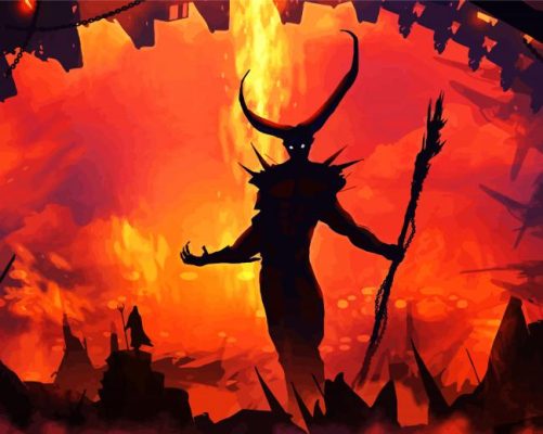 Monster Silhouette – Paint By Number - Num Paint Kit