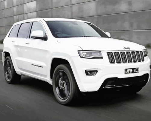 Aesthetic White Jeep Cherokee - Paint By Numbers - Num Paint Kit