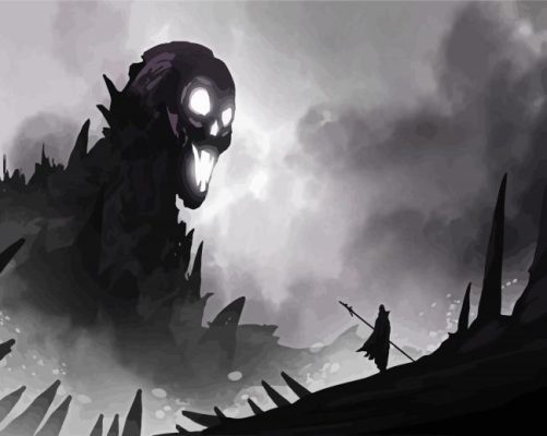Digital Art Monster Silhouette – Paint By Number - Num Paint Kit