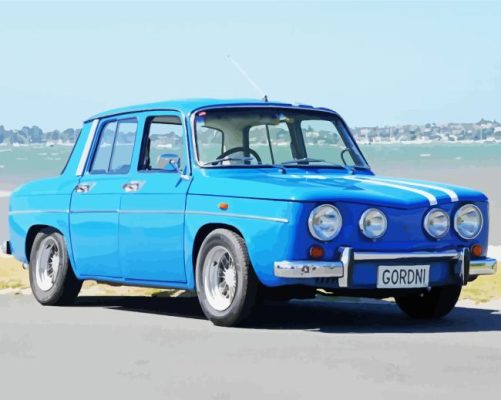 Blue Renault Gordini R8 - Paint By Numbers - Num Paint Kit